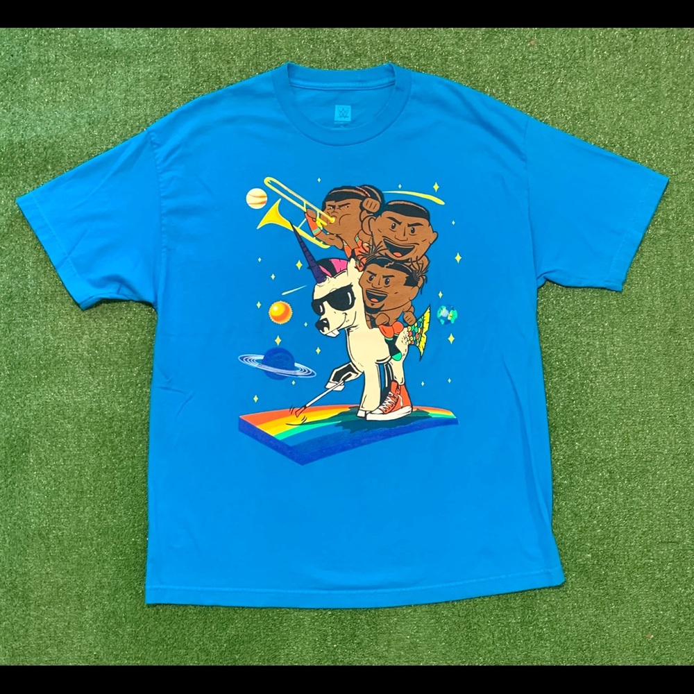 Wwe Wrestling The New Day Colorful Cartoon Tshirt Gem